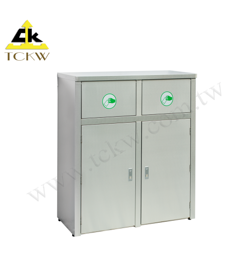 Two Compartment Stainless Steel Recycle Bin Th2 90s
